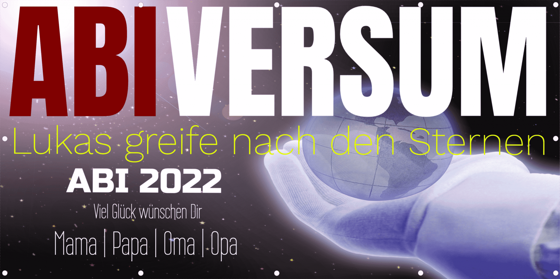 ABI-Banner "Greife nach den Sternen" Motiv 13 - Format: 100x50cm